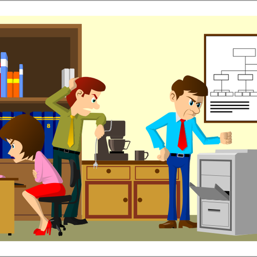 Cartoon illustration - Make an office move happy not sad ...