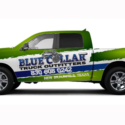 Create a head turning, "that's a bad ass truck" wrap for Blue Collar ...
