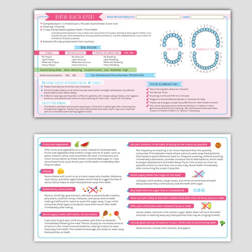 Dental report card for kids after cleaning visit | Postcard, flyer or ...