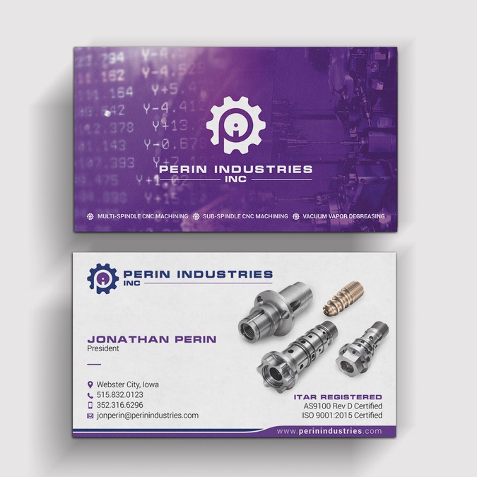 Perin Industries, Inc- Manufacturing Industry Business Card | Business ...