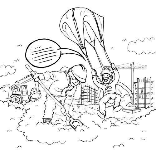 Comic-style illustration for construction workers | Illustration or ...