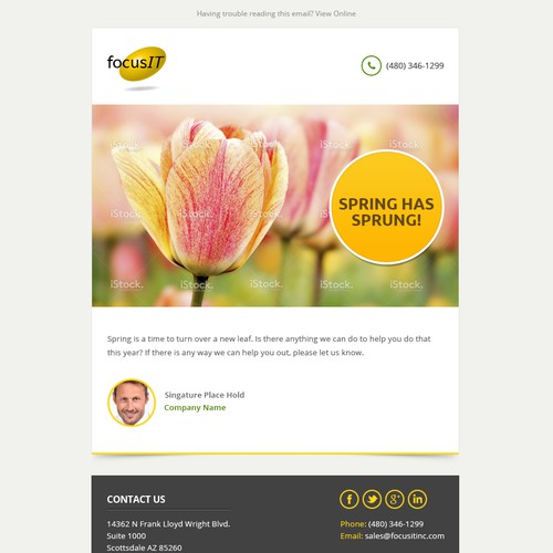 Create Keep In Touch Email Template for focusIT! | Email contest