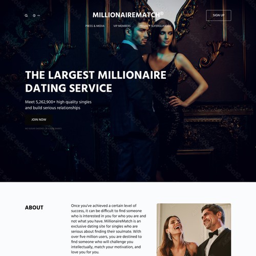 Designs | Need a very luxury design for our dating site homepage | Web ...