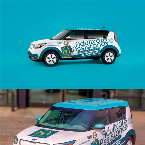 Excite Seniors with a Caring Retro Car Wrap Design that is Simple and ...