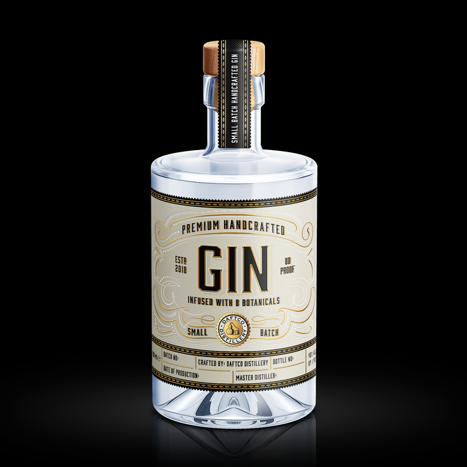 Simple Clean Gin Alcohol Bottle Label Guaranteed Pay Fun Design ...