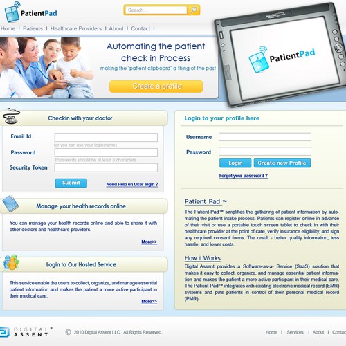 WEBSITE for new ELECTRONIC MEDICAL RECORDS (EMR) solution | Web page ...