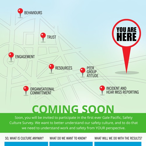 Creating a poster announcing that a: Safety Culture Survey is Coming ...