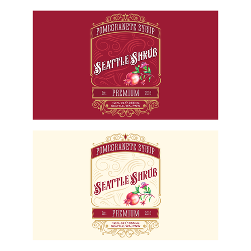 Design a bottle label for a cocktail "shrub" syrup | Product label contest