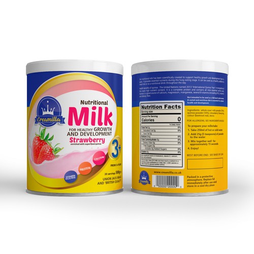 Strawberry milk powder packaging design | Product packaging contest