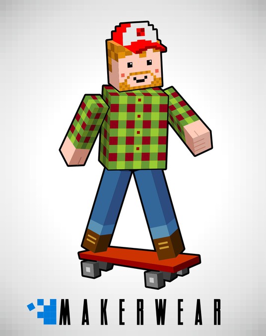 Create a new, cool and original character in the style of Minecraft ...