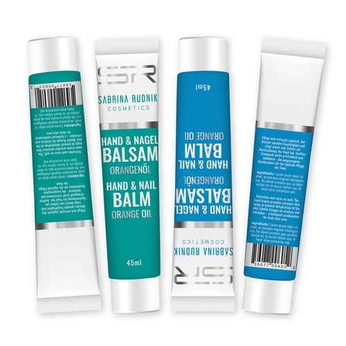 Create two luxurious hand balm tube (matt design, gender neutral ...