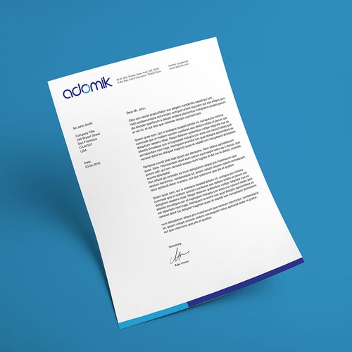 Design letterhead for a global technology company | Stationery contest