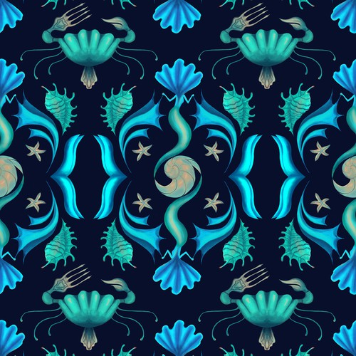 Versace-Inspired Disney Fabric Pattern | Illustration or graphics contest