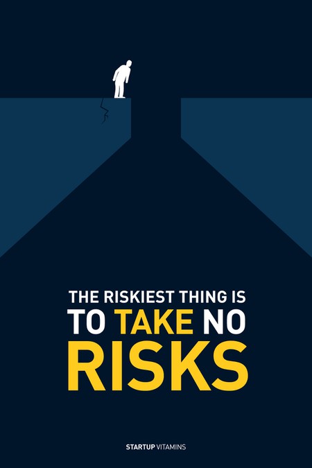 Poster with a quote "The riskiest thing is to take no risks" | Postcard ...