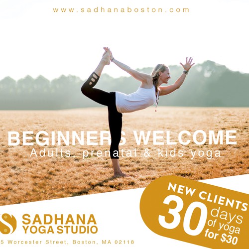 Sadhana Yoga Print Ad | Postcard, flyer or print contest