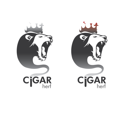 Create a crowned lion smoking a cigar for CigarHerf.com | Logo design ...