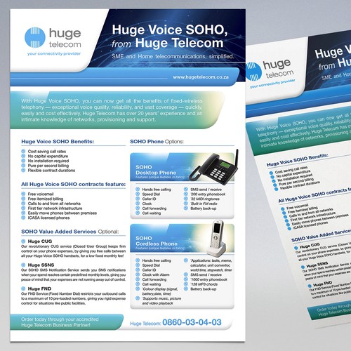 Single page A4 brochure for telecom company | Brochure contest