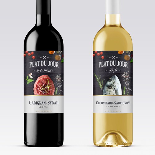 Create 4 wine labels to make Wine & Food Pairing Simple | Product label ...