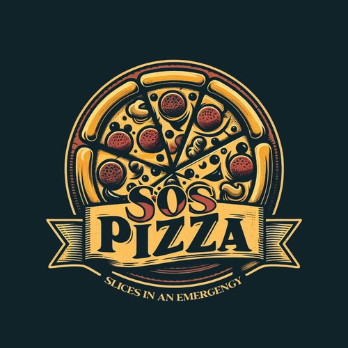 Design a loud new york style pizza van logo based on emergency bold ...