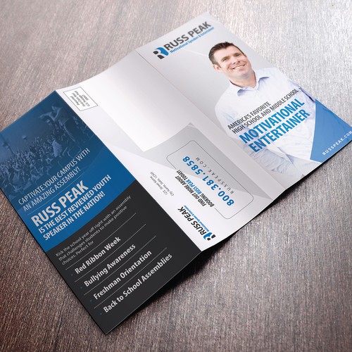 TRI-FOLD Brochure for TOP Motivational Entertainer | Brochure contest