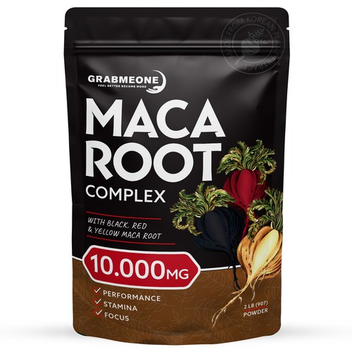 Designs | Design Stunning Maca Root Supplement Label for Pouch ...