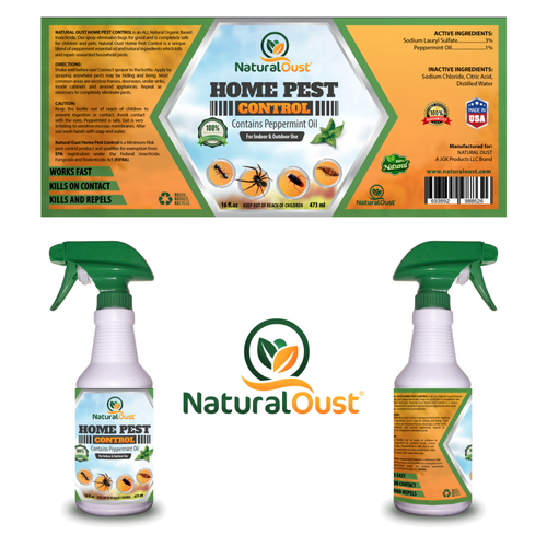 Create a label for a 16oz spray bottle for Natural Oust. This label is ...