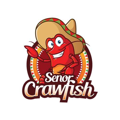 A RED crawfish in a sombrero | Logo design contest
