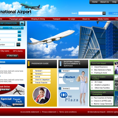International Airport Website | Web page design contest
