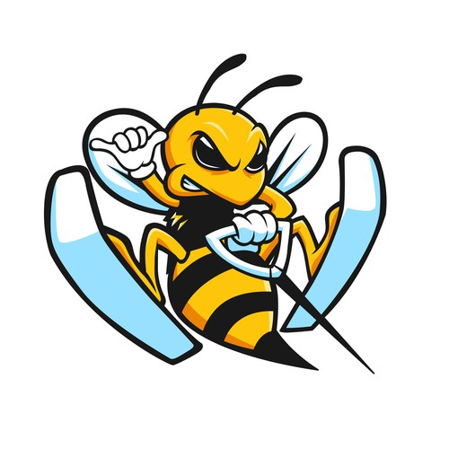 Create a fierce, tough illustration featuring bees! | Illustration or ...