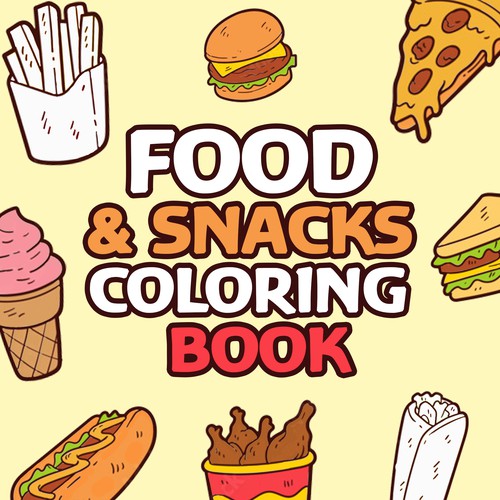 Designs | Square Cover for Food & Snacks Coloring Book | Book cover contest