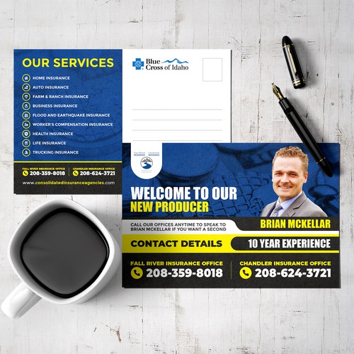 Designs | Attention grabbing postcard announcing new producer ...