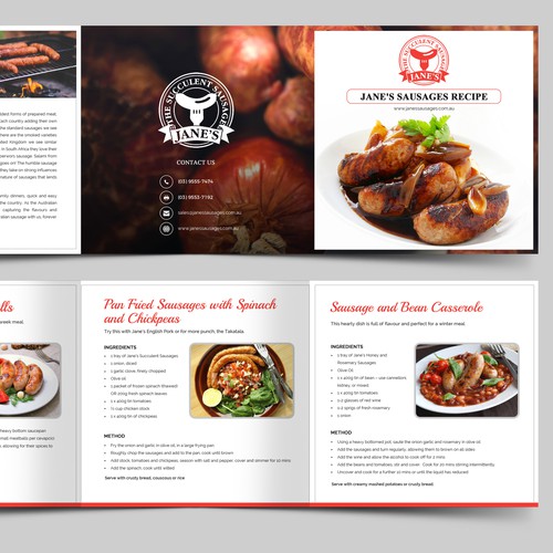 Vibrant Recipe Brochure for Retail Sausage Company | Brochure contest
