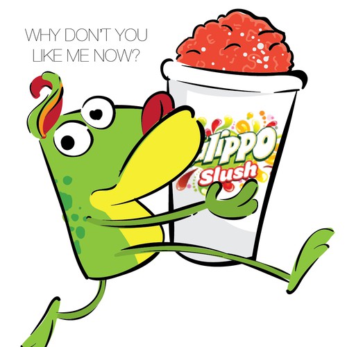 Design a funny and cool brand-mascot for a slush drink (ice cream for ...