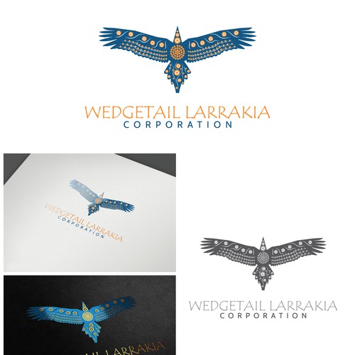 Create an artistic unique Eagle themed logo for the Wedgetail Larrakia ...