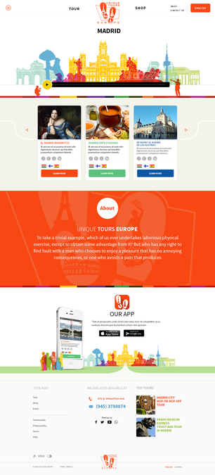 Create the coolest and fun page for Unique Tours Europe | Web page ...