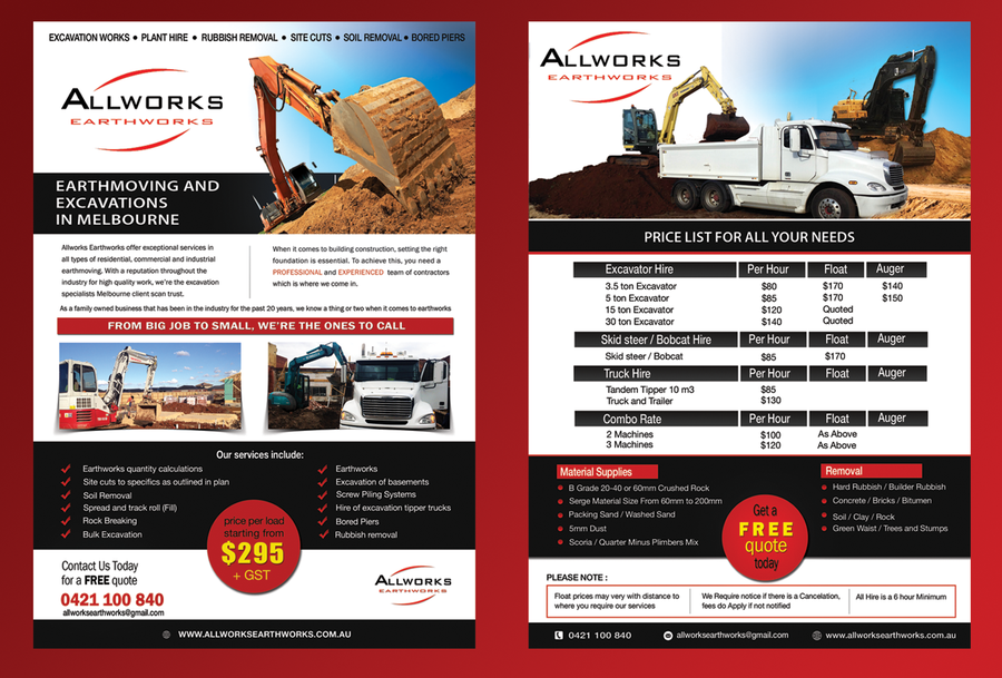 Create an eye catching self selling flier on excavation | Postcard ...
