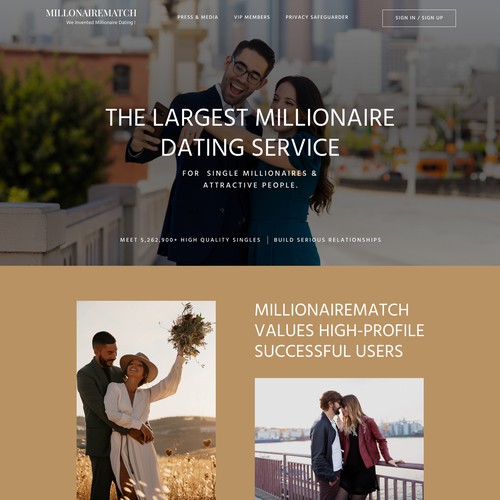 Designs | Need a very luxury design for our dating site homepage | Web ...