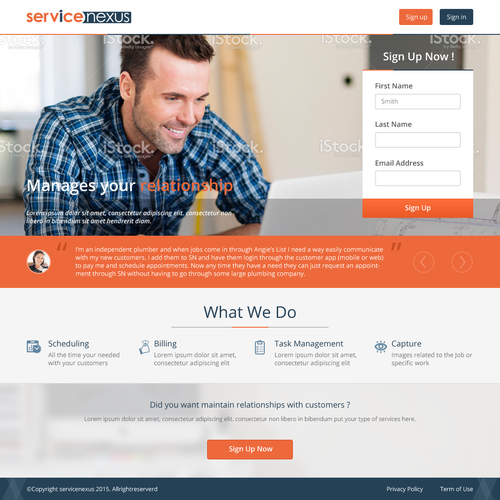 Designs | service nexus landing page | Landing page design contest