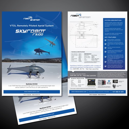 clean, high-tech flyer design for drones/UAVs that gives confidence and ...