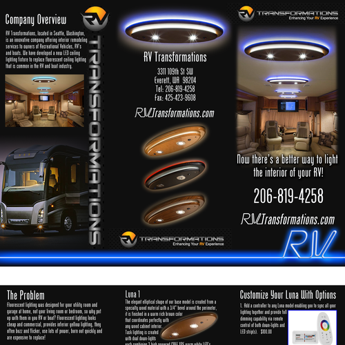 Create a stunning brochure for an exciting new LED lighting design ...