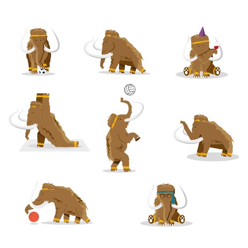 Designs | Mammoth Mascot (2D Illustrator with Depth to Pop) | Character ...