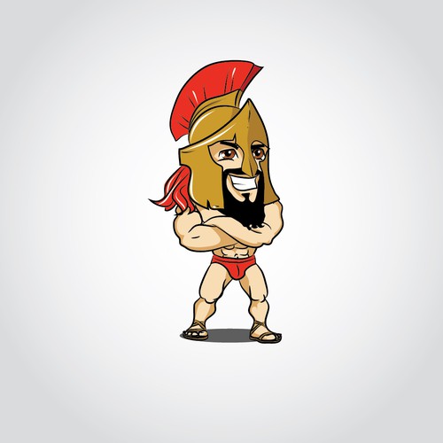 Designs | Design a funny Spartan Guy Cartoon wearing red underwear and a black beard ...