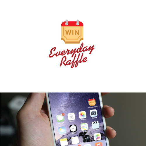 Create a logo for a modern Raffle app, where users can win daily prizes ...