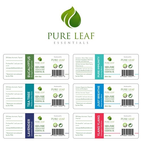 Design Essential Oil Bottle Labels for Pure Leaf Essentials | Product ...