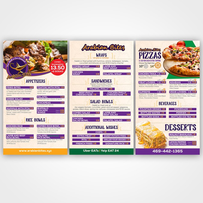 Design a TV & To Go Menu for an upcoming Restaurant | Menu contest