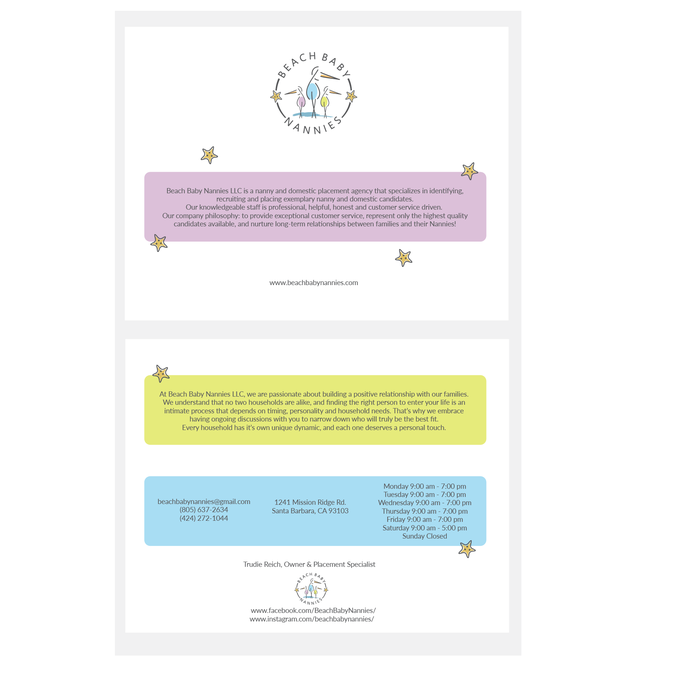 Nanny Agency in need of Modern and Catchy Flyer | Postcard, flyer or ...