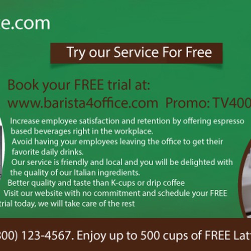 Create persuasive flyer for new gourmet coffee service business ...