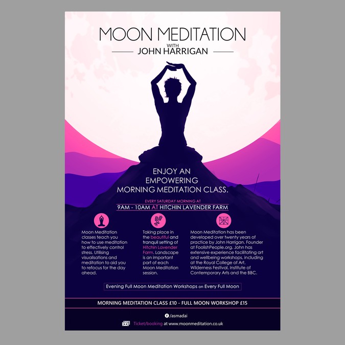 Mondo style poster for a Meditation Class | Poster contest