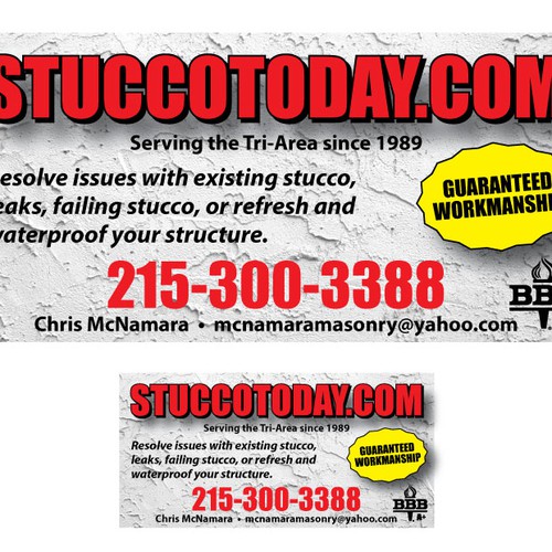 create a stucco ad that will convey the message that I'm a first class ...