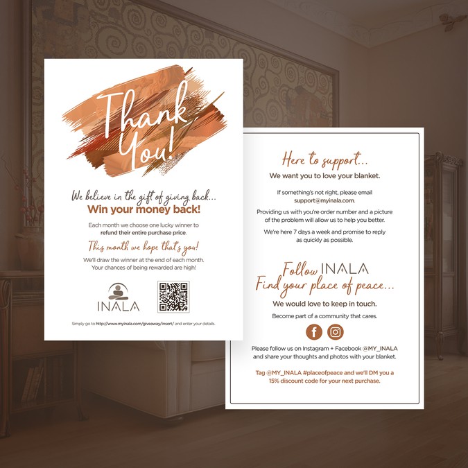 INALA Insert/Thank you Card | Postcard, flyer or print contest